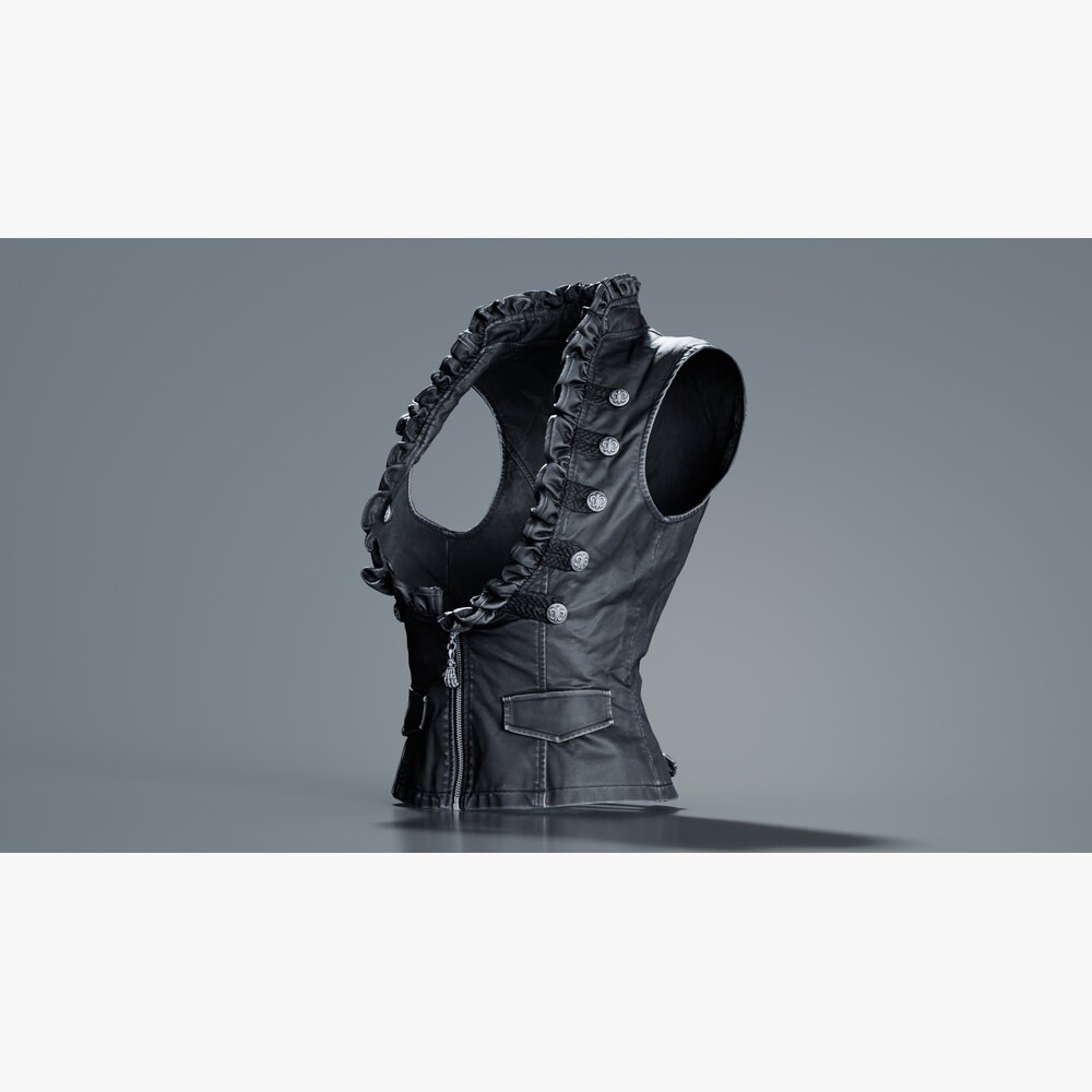 Frils Leather Vest 3D model - Download Shirts on 3DModels.org