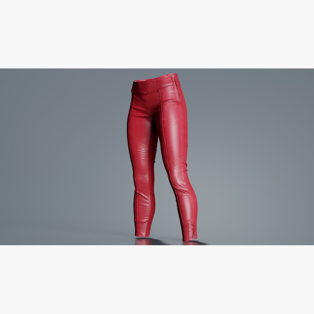 Frontal Detail Leather Trousers 3D model - Download Trousers on ...