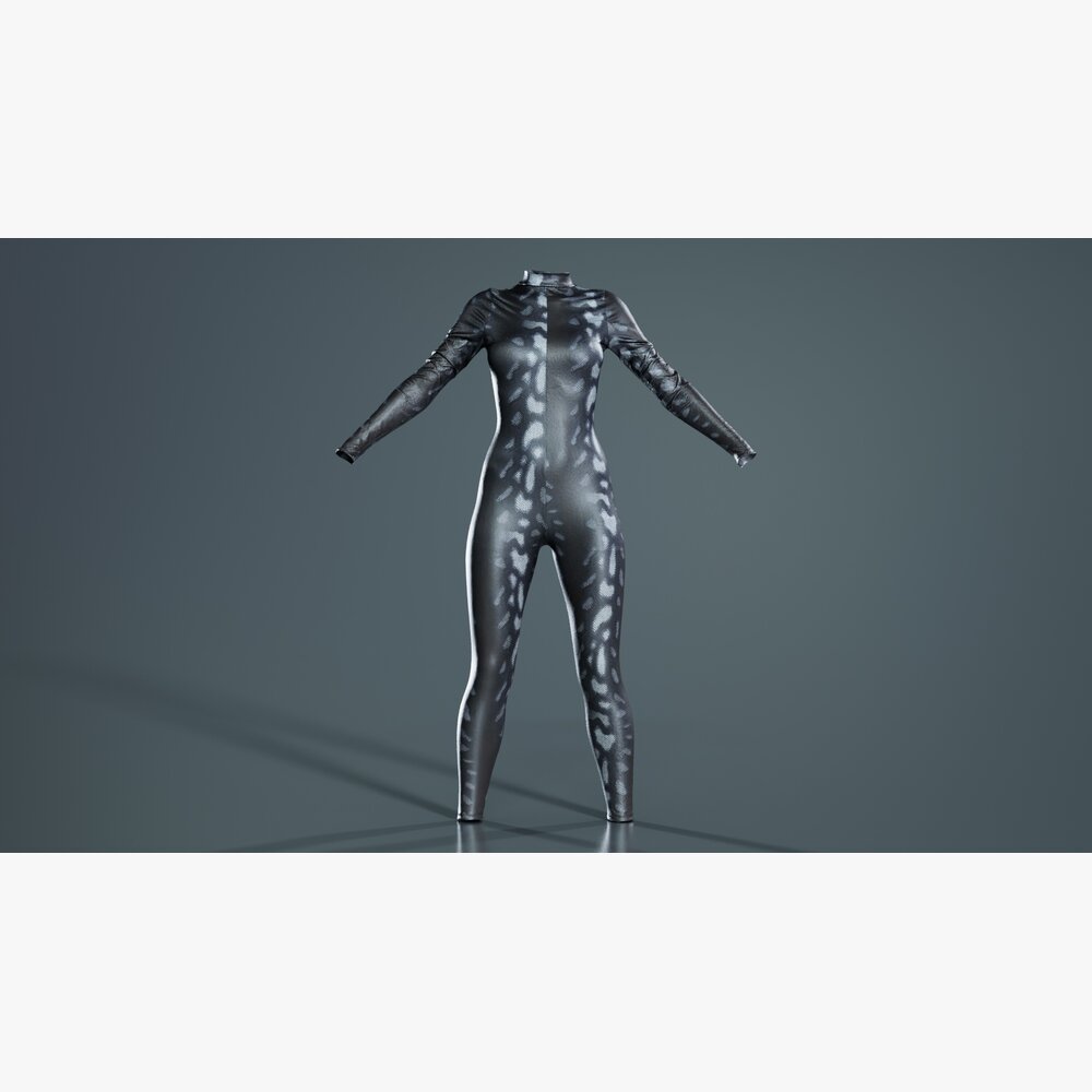 Grey Snake Catsuit 3D model - Download Suits on 3DModels.org