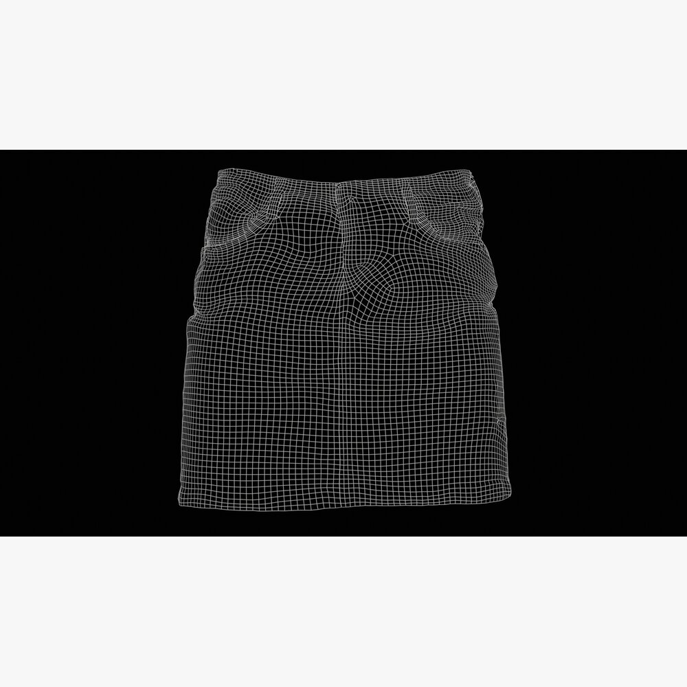 Jeans Mini Skirt Worn 3D model - Download Dresses on 3DModels.org