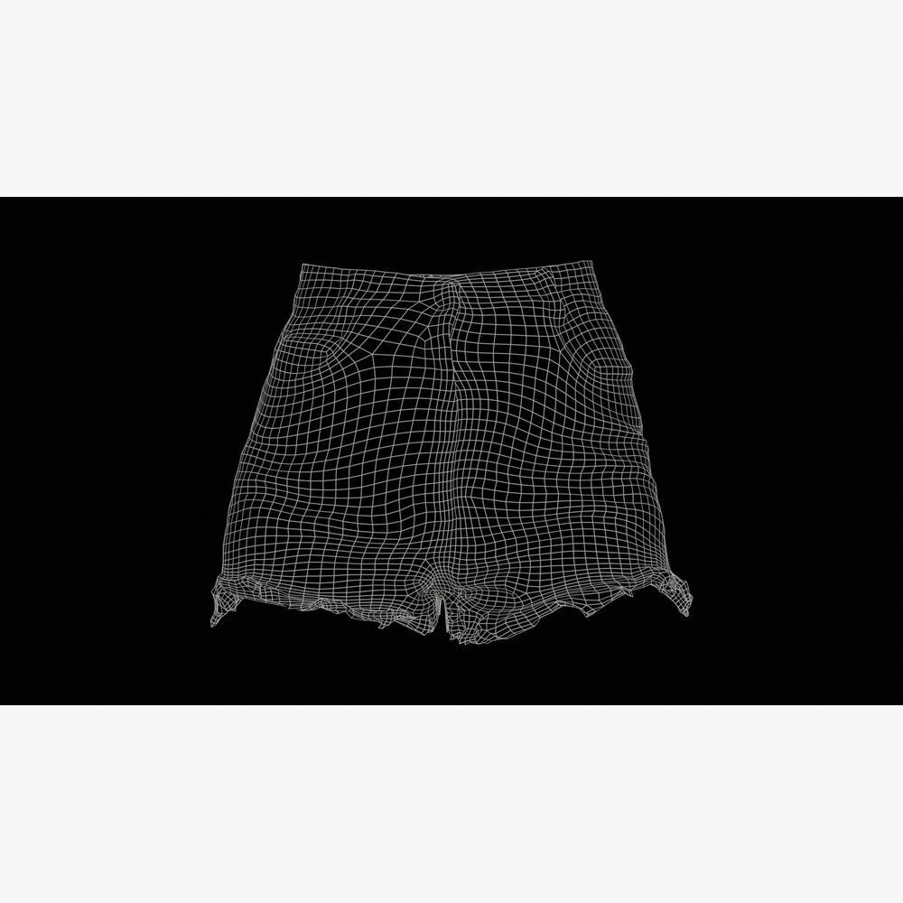 Jeans Shorts 3D model - Download Trousers on 3DModels.org