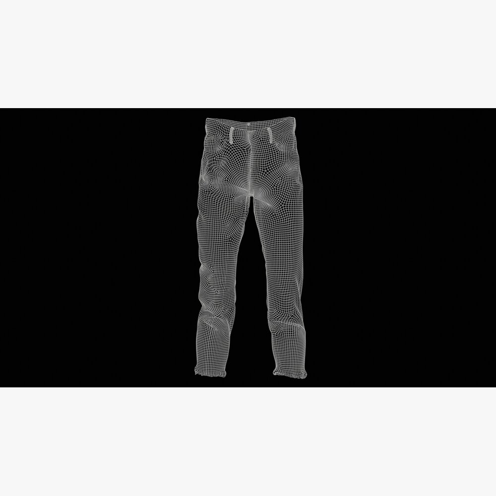 Jeans Trousers Medium Length Pants 3D model - Download Trousers on ...