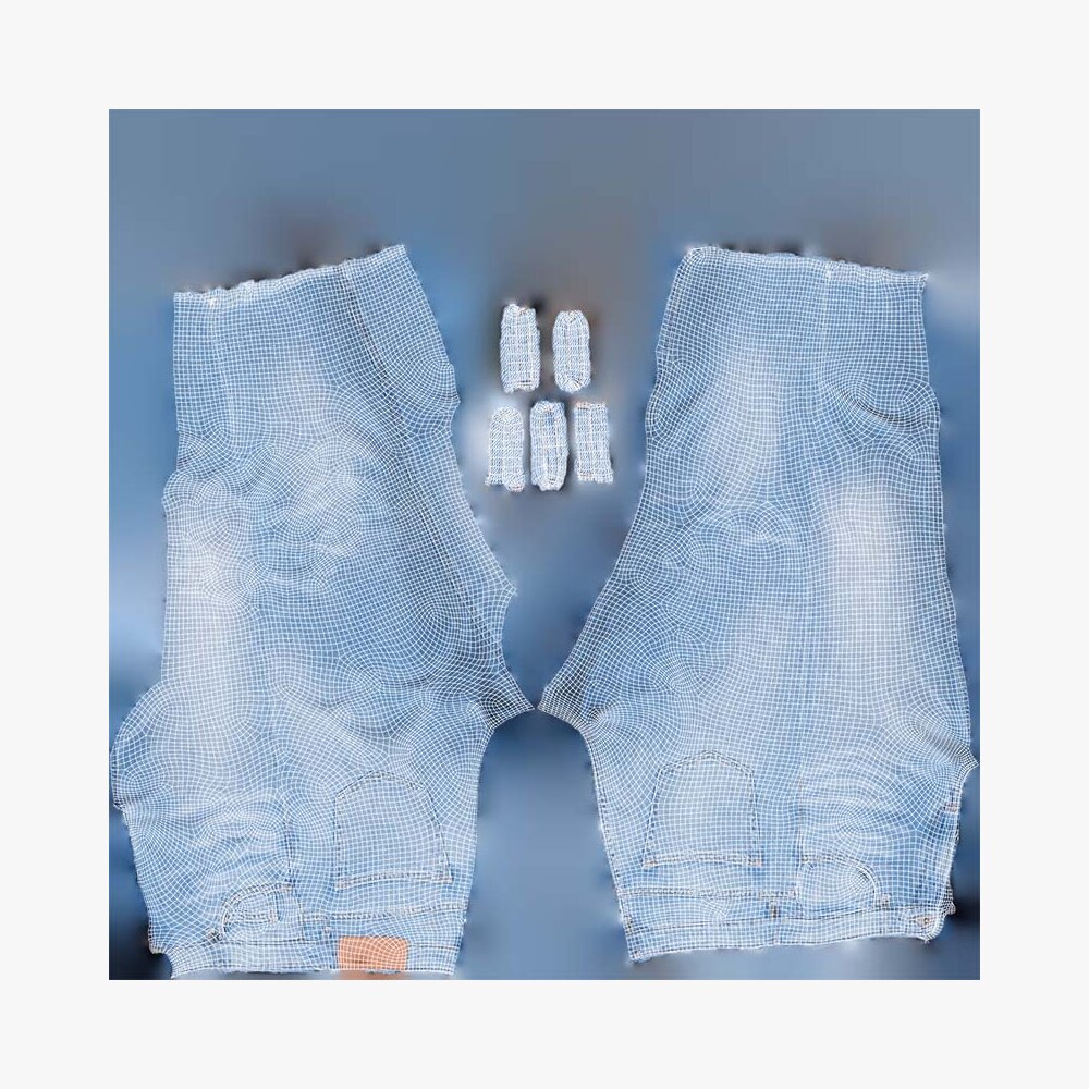 Jeans Trousers Medium Length Pants 3D model - Download Trousers on ...