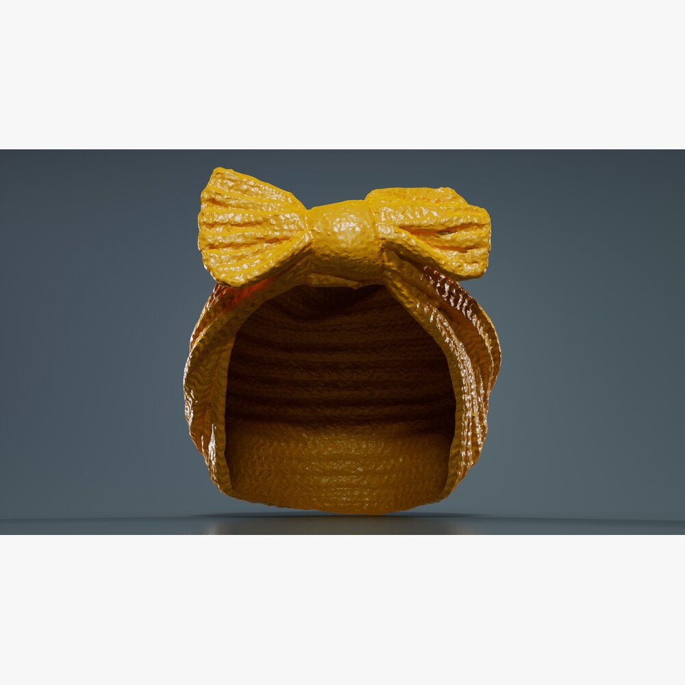 Knit Wool Cap With Bow 3D model - Download Hats on 3DModels.org