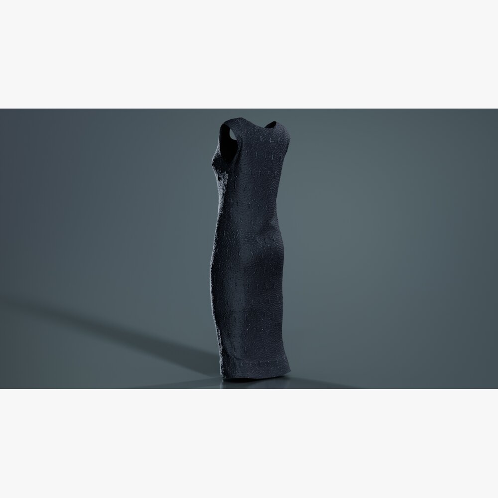 Long Black Shiny Gala Dress 3D model - Download Dresses on 3DModels.org