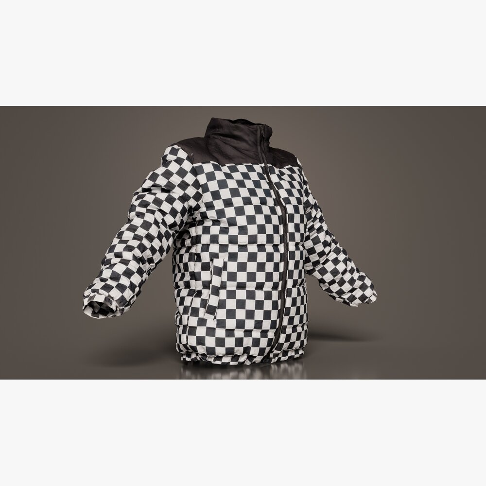 Racing Checkered Jacket 3D model - Download Coats on 3DModels.org