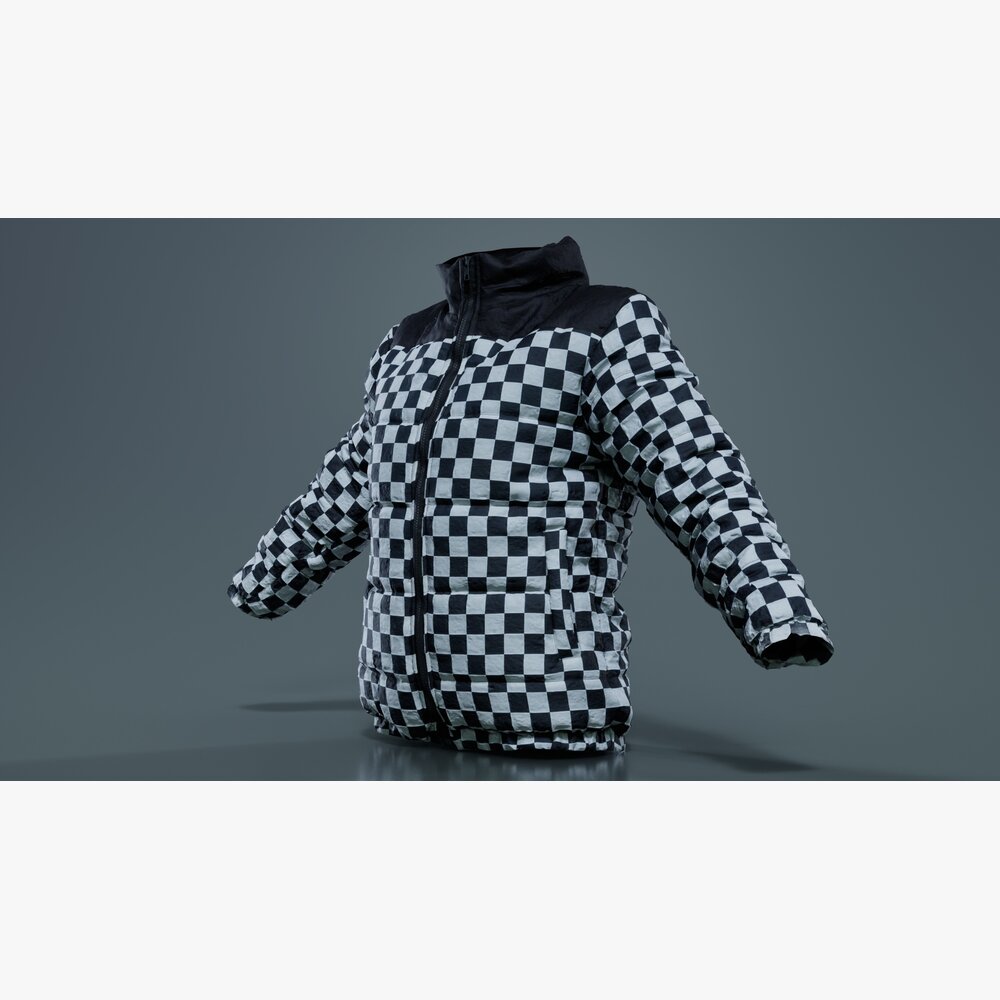 Racing Checkered Jacket 3D model - Download Coats on 3DModels.org