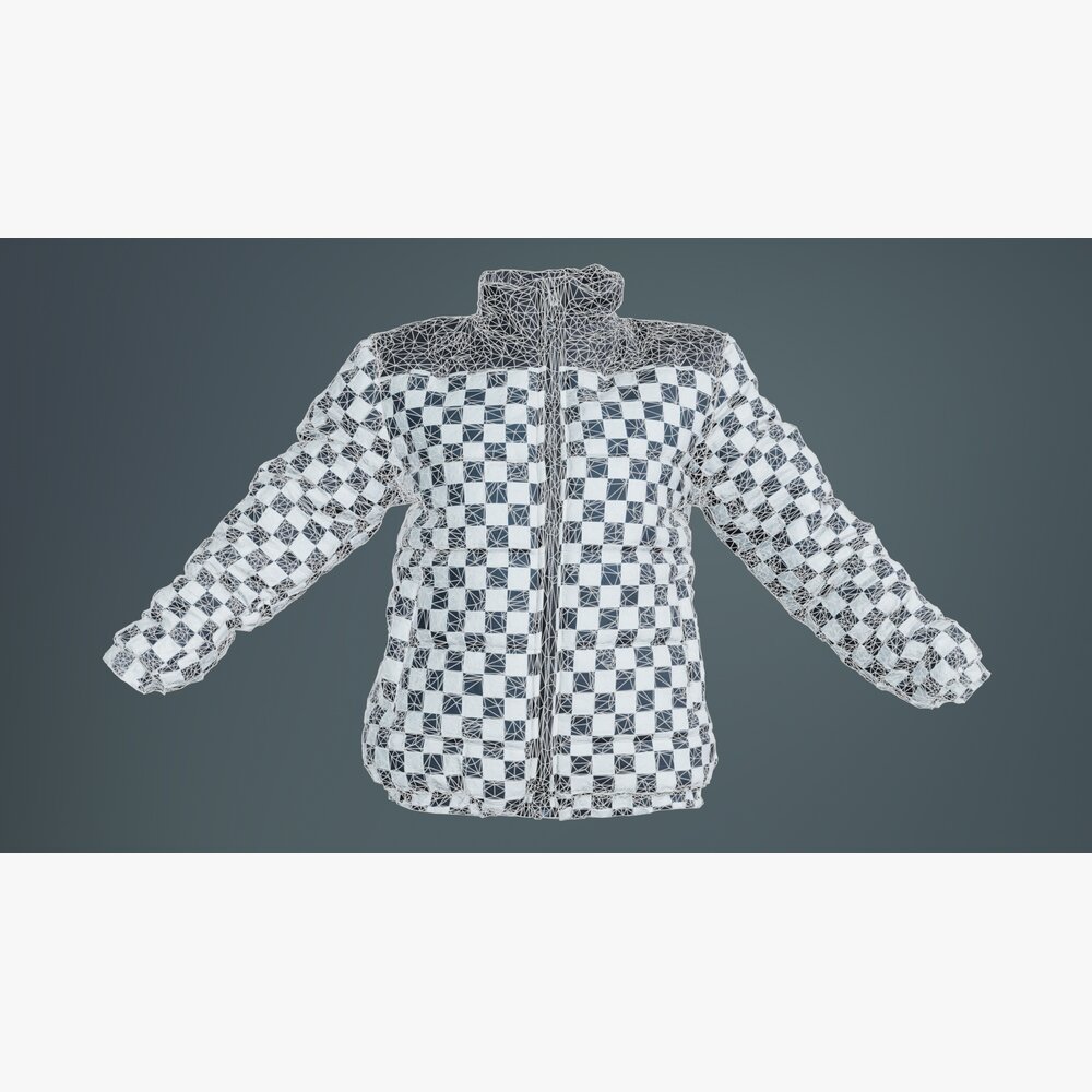 Racing Checkered Jacket 3D model - Download Coats on 3DModels.org