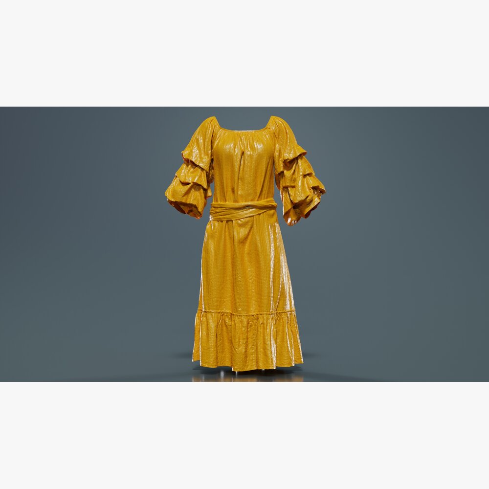 Red Square Salsa Dress 3D model - Download Dresses on 3DModels.org