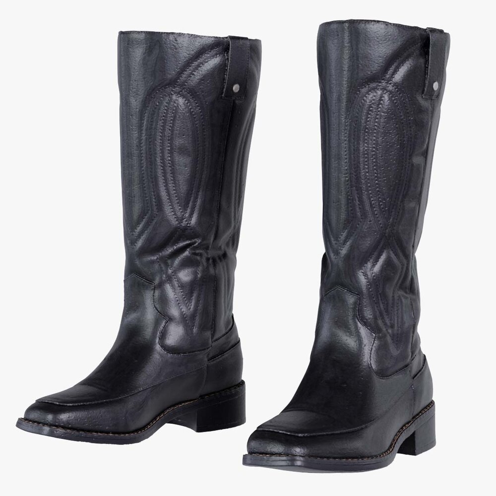 Shiny Detailed Boots 3D model - Download Shoes on 3DModels.org
