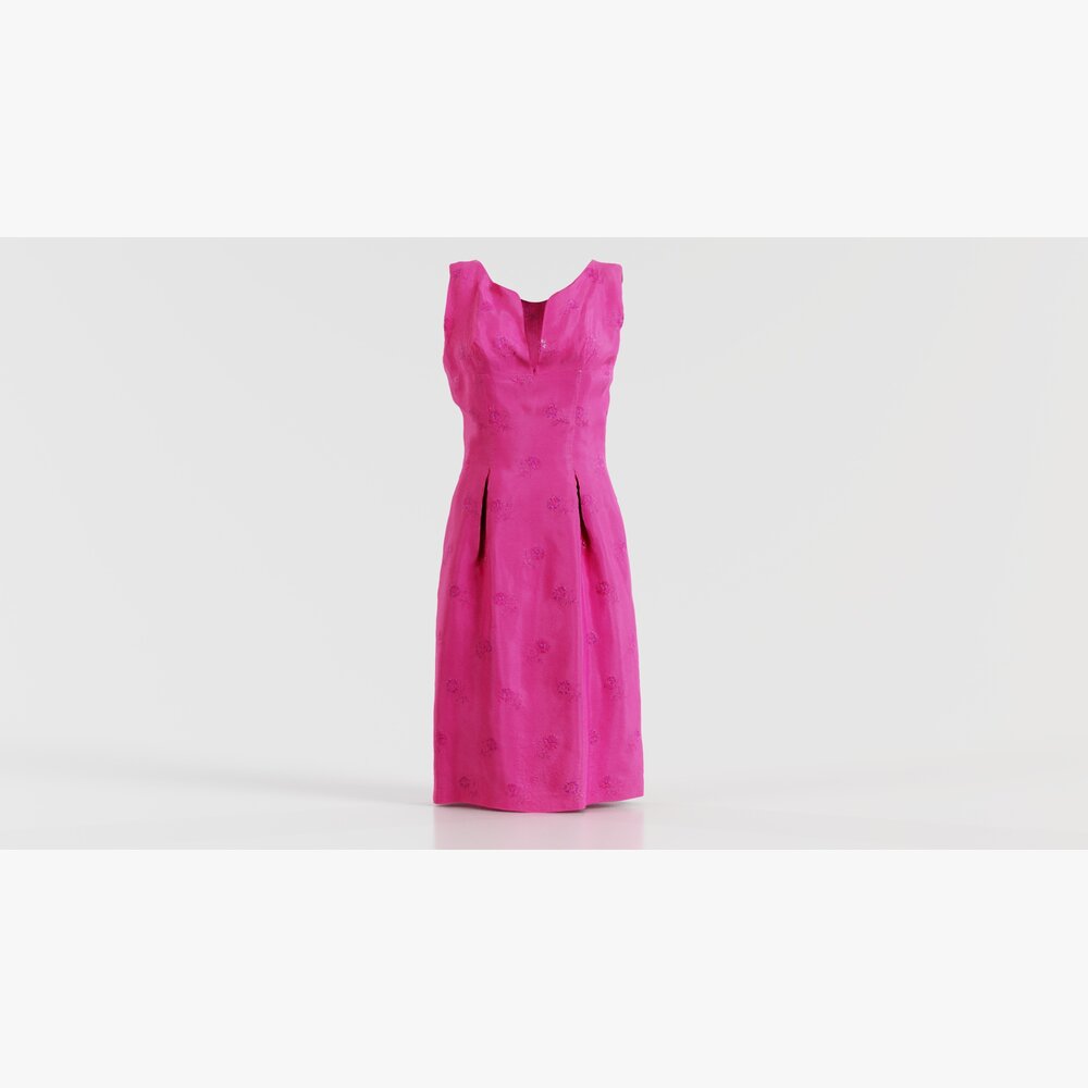 Shiny Pink Flower Dress 3D model - Download Dresses on 3DModels.org