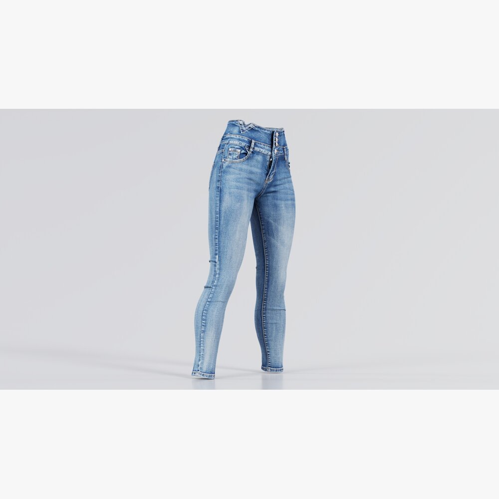 Stretchy Jeans Trousers 3D model - Download Trousers on 3DModels.org