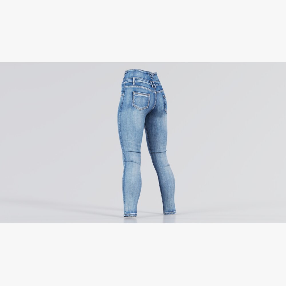 Stretchy Jeans Trousers 3D model - Download Trousers on 3DModels.org