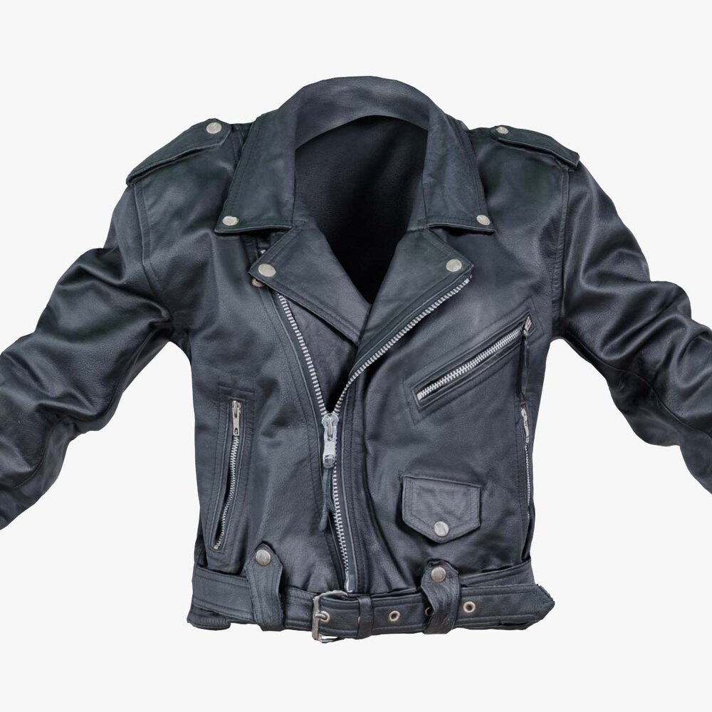 Vintage Leather Jacket Closed 3D model - Download Coats on 3DModels.org