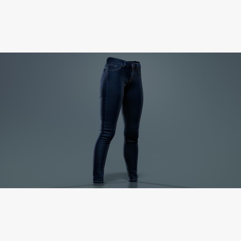 Dark Jeans Trousers 3D model - Download Trousers on 3DModels.org
