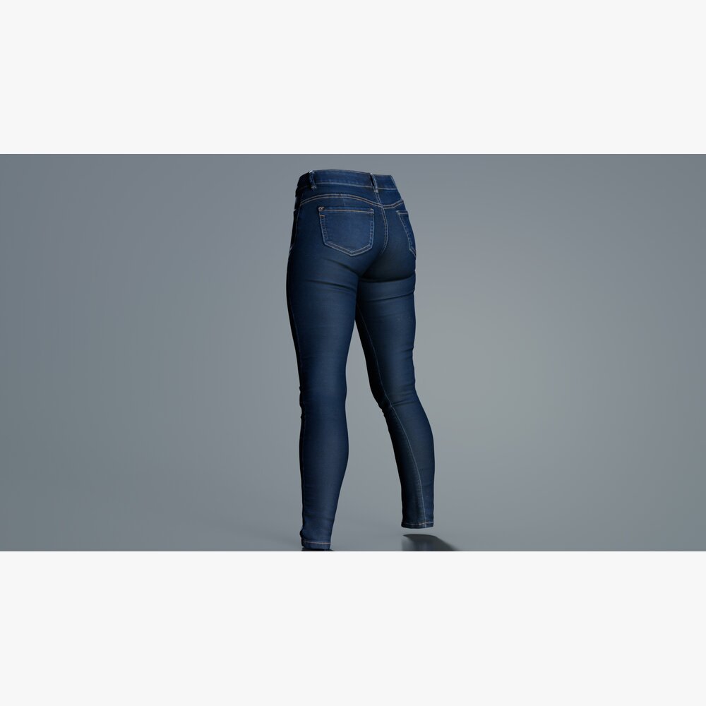 Dark Jeans Trousers 3D model - Download Trousers on 3DModels.org