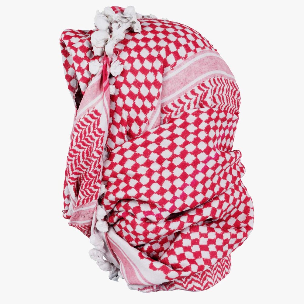 Traditional Red and White Keffiyeh 3D model - Download Accessories on ...