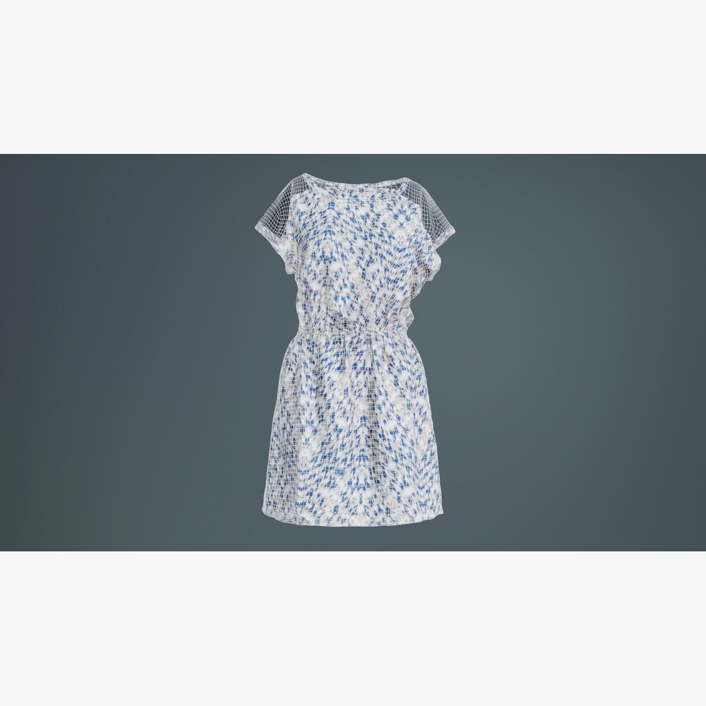 Jagged Pattern Dress 3D model - Download Dresses on 3DModels.org
