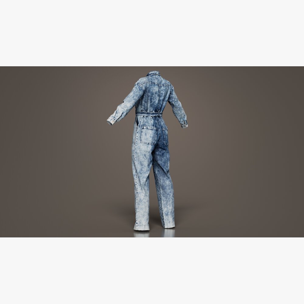 Vintage Denim Jumpsuit 3D model - Download Suits on 3DModels.org