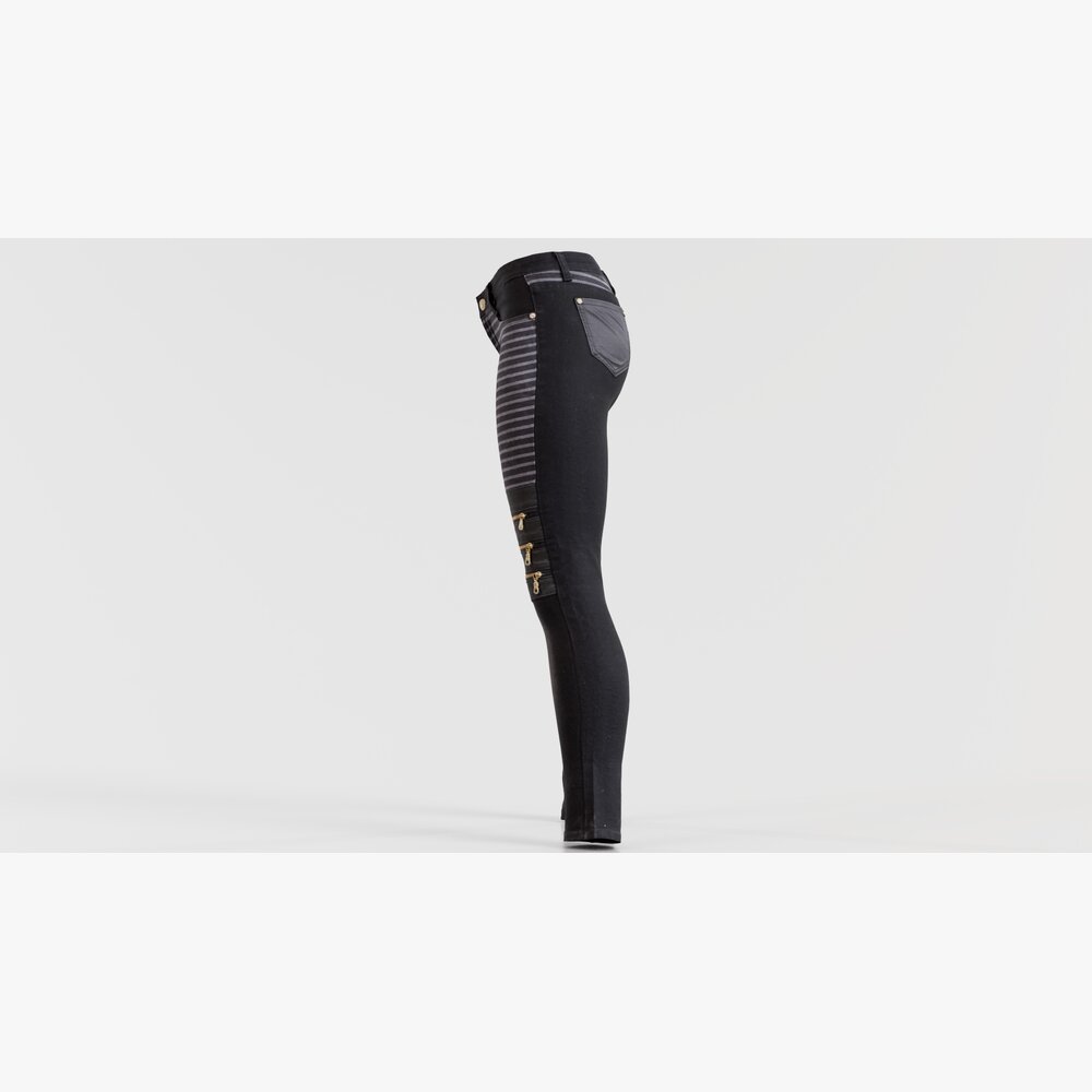 Leather Details Jeans Trousers 3D model - Download Trousers on 3DModels.org