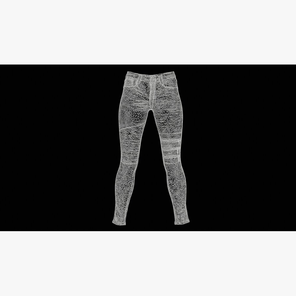 Leather Details Jeans Trousers 3D model - Download Trousers on 3DModels.org