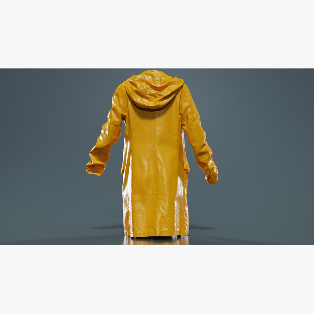 Long Green Coat Open 3D model - Download Coats on 3DModels.org
