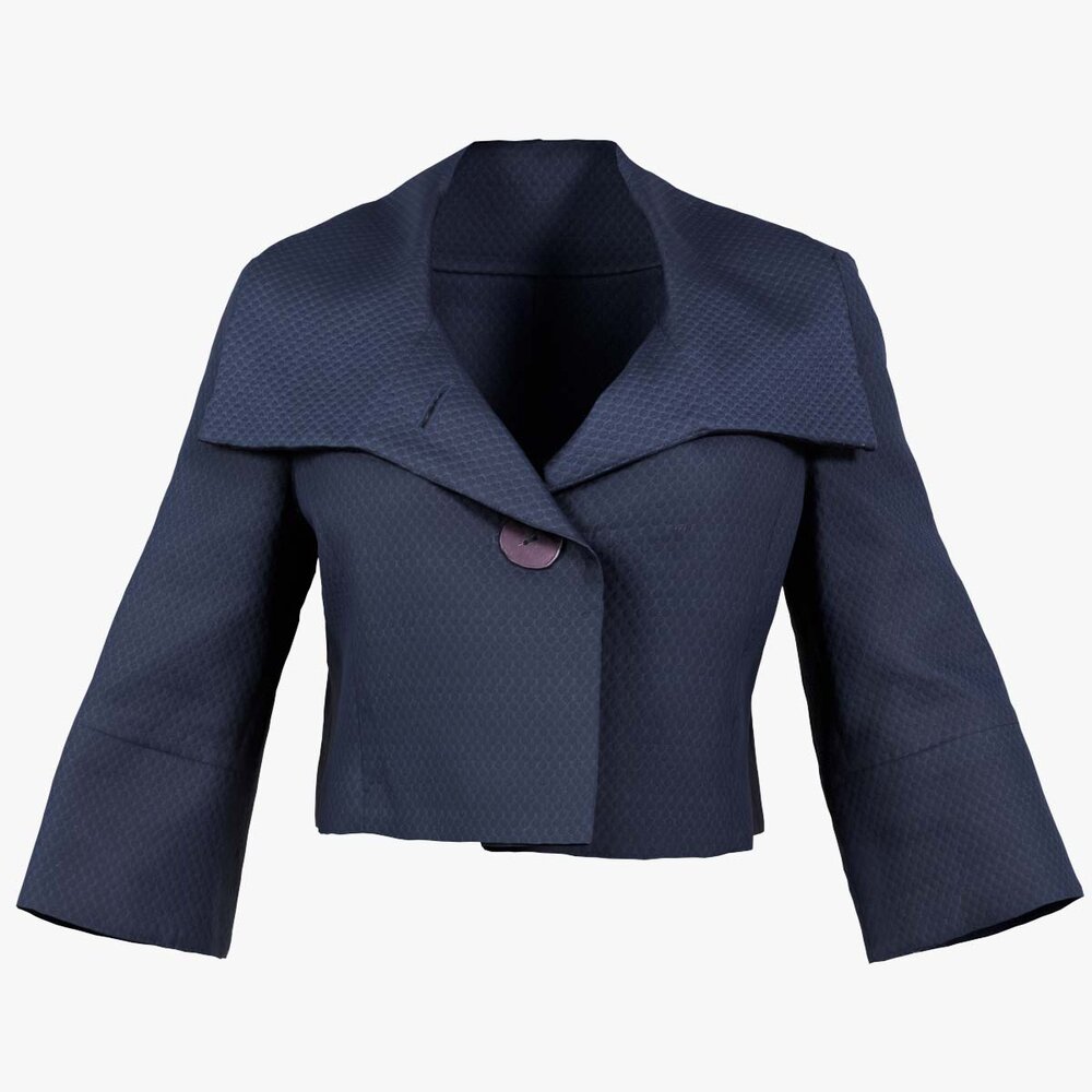 Stylish Navy Cropped Blazer 3D model - Download Coats on 3DModels.org