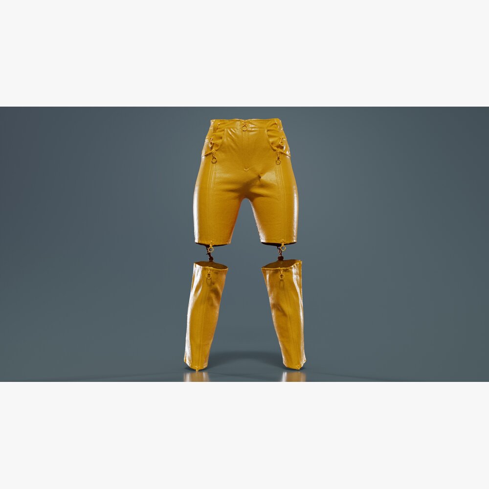 Modular Jeans Black Zipper Trousers 3D model - Download Trousers on ...