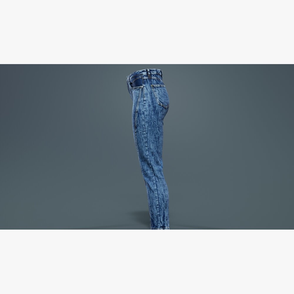 Patchy Jeans Trousers 3D model - Download Trousers on 3DModels.org