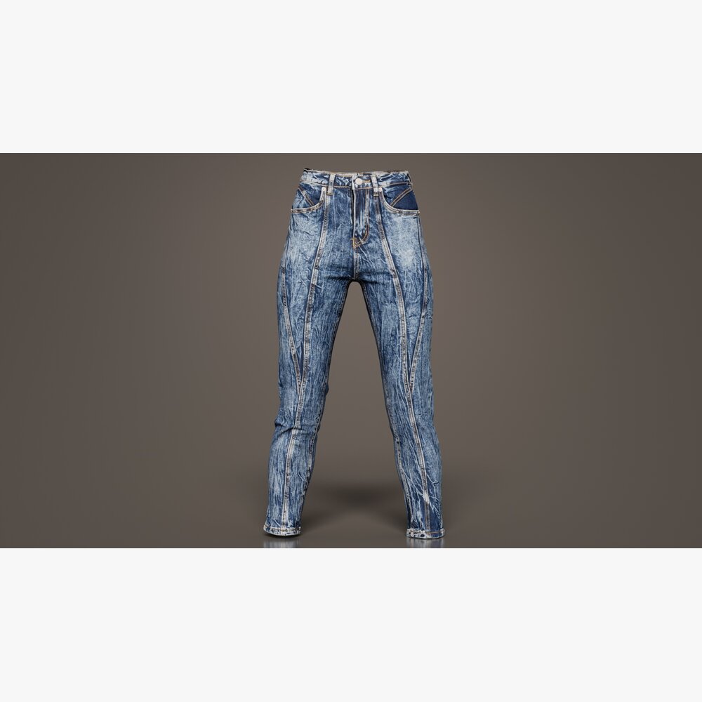 Patchy Jeans Trousers 3D model - Download Trousers on 3DModels.org
