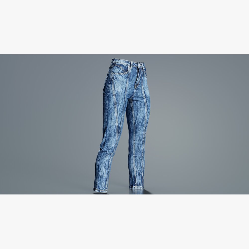 Patchy Jeans Trousers 3D model - Download Trousers on 3DModels.org