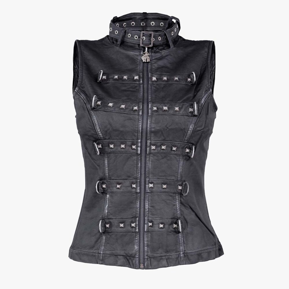 Stylish Black Leather Vest 3D model - Download Shirts on 3DModels.org