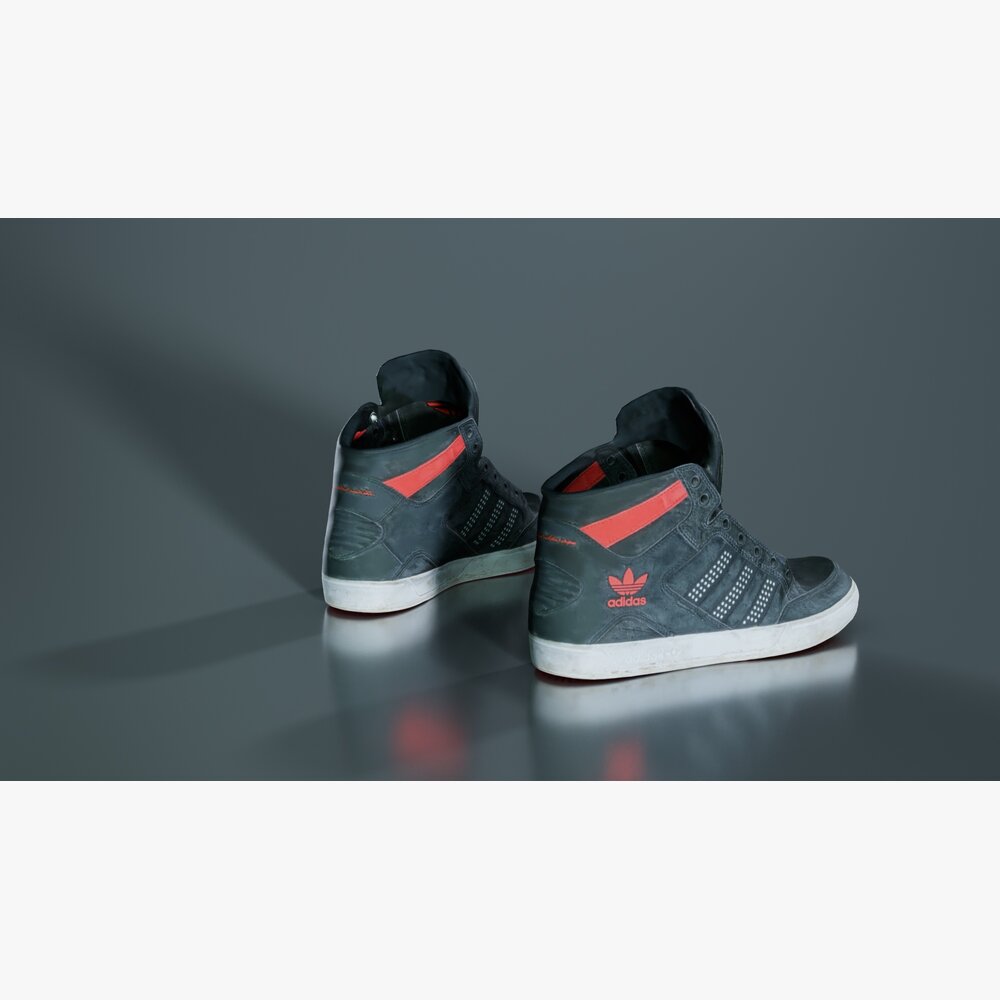 Shoe Shiny Black Adidas 3D model - Download Shoes on 3DModels.org