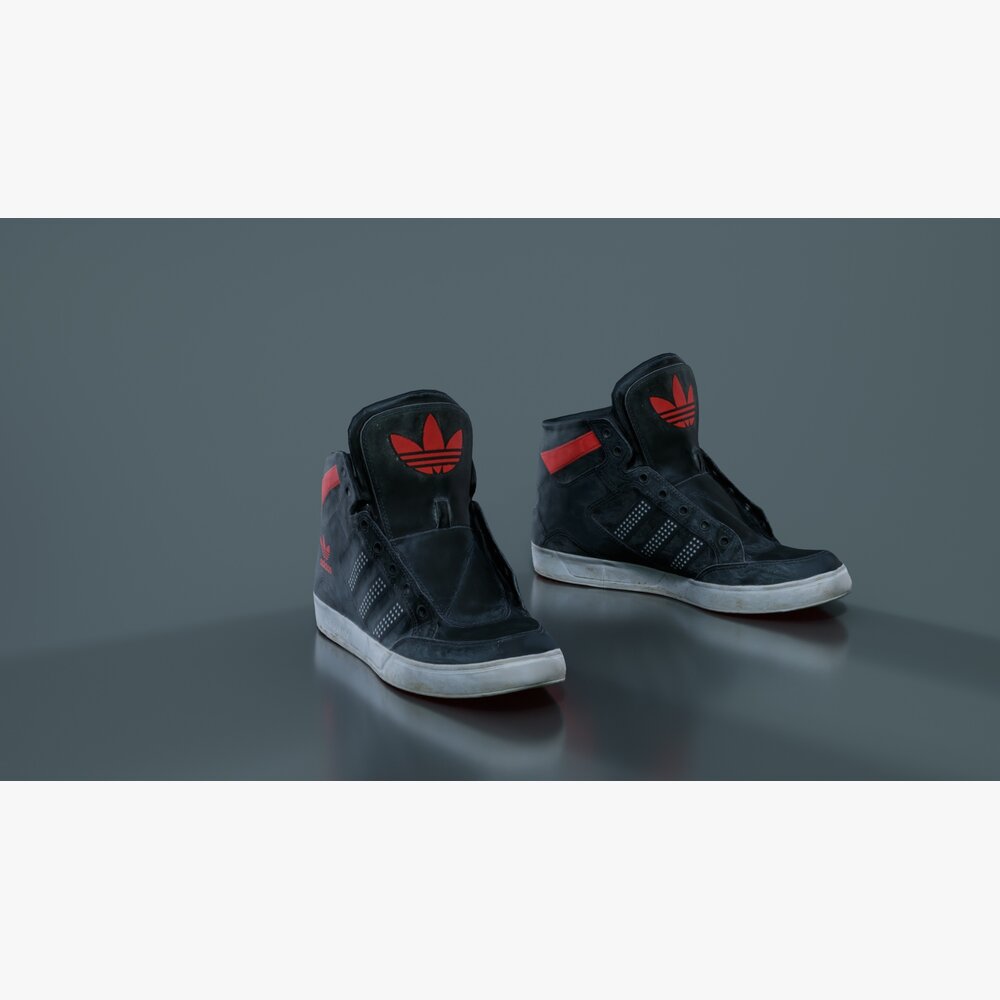 Shoe Shiny Black Adidas 3D model - Download Shoes on 3DModels.org