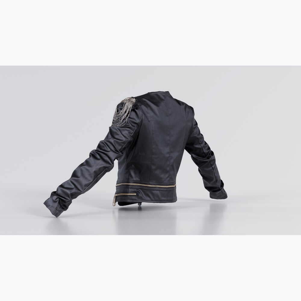 Shoulder Chains Leather Jacket 3D model - Download Coats on 3DModels.org