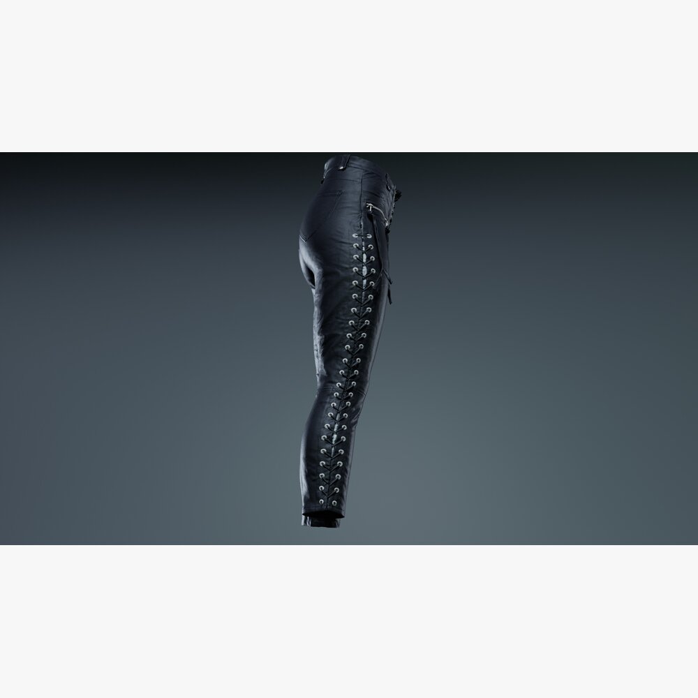 Side Laced Leather Trousers 3D model - Download Trousers on 3DModels.org