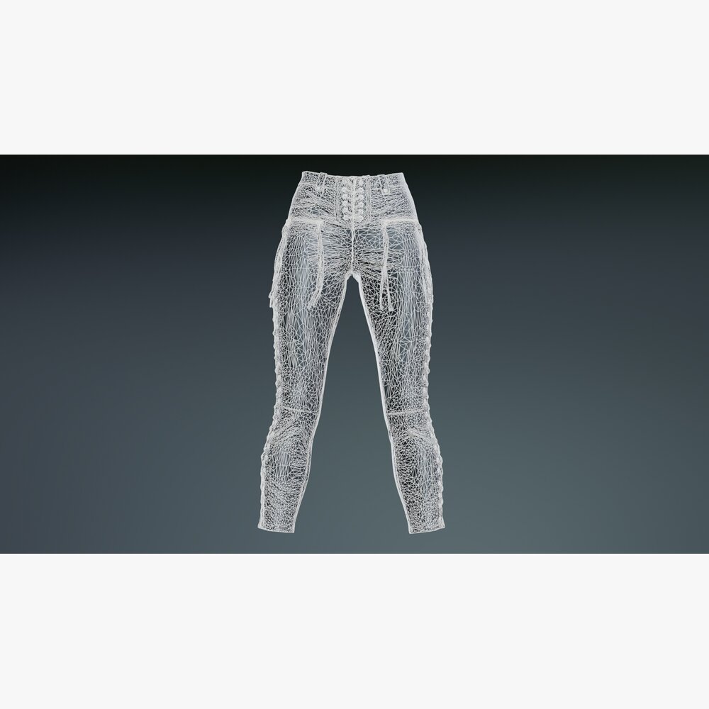 Side Laced Leather Trousers 3D model - Download Trousers on 3DModels.org