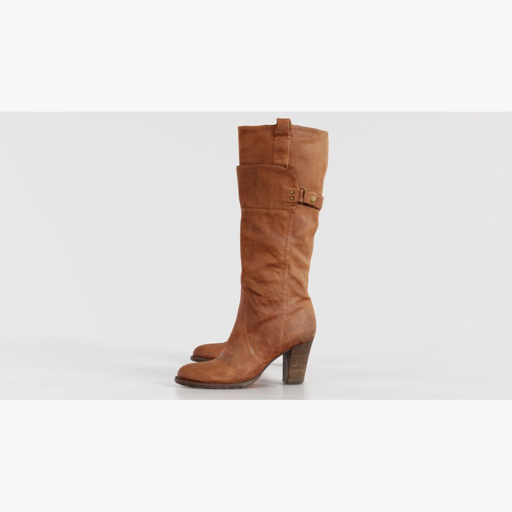 Tall Brown Boot 3D model - Download Shoes on 3DModels.org