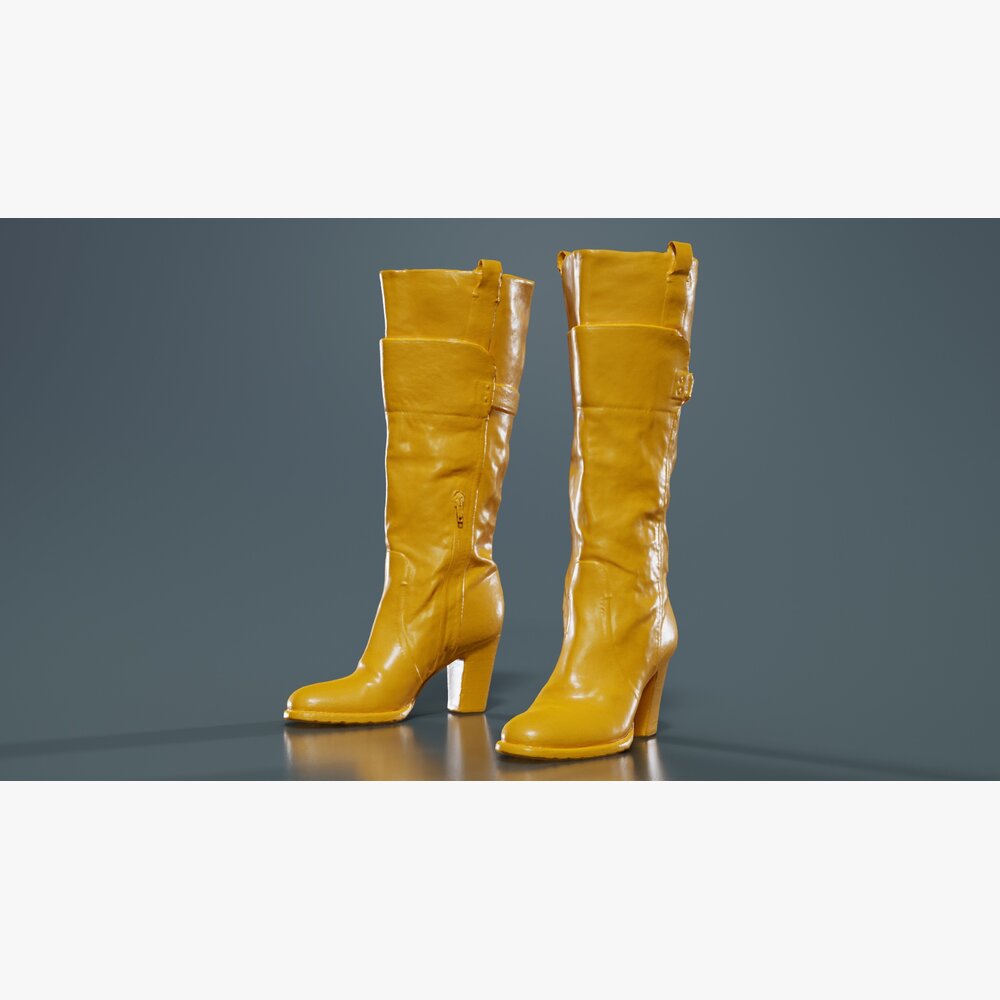 Tall Brown Boot 3D model - Download Shoes on 3DModels.org