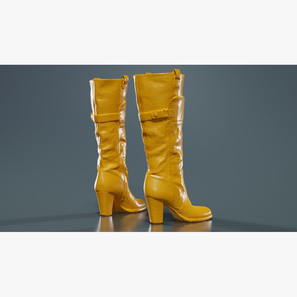 Tall Brown Boot 3D model - Download Shoes on 3DModels.org
