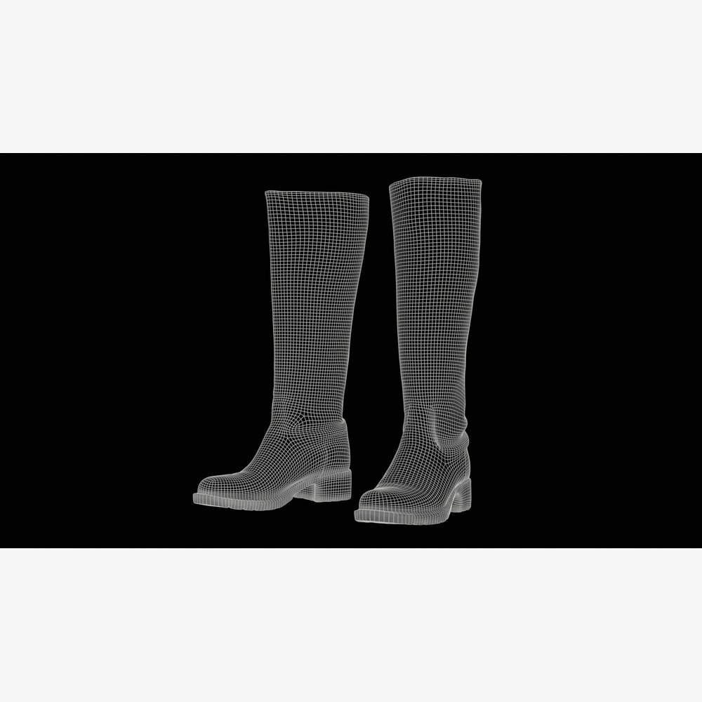Tall White Boot 3D model - Download Shoes on 3DModels.org