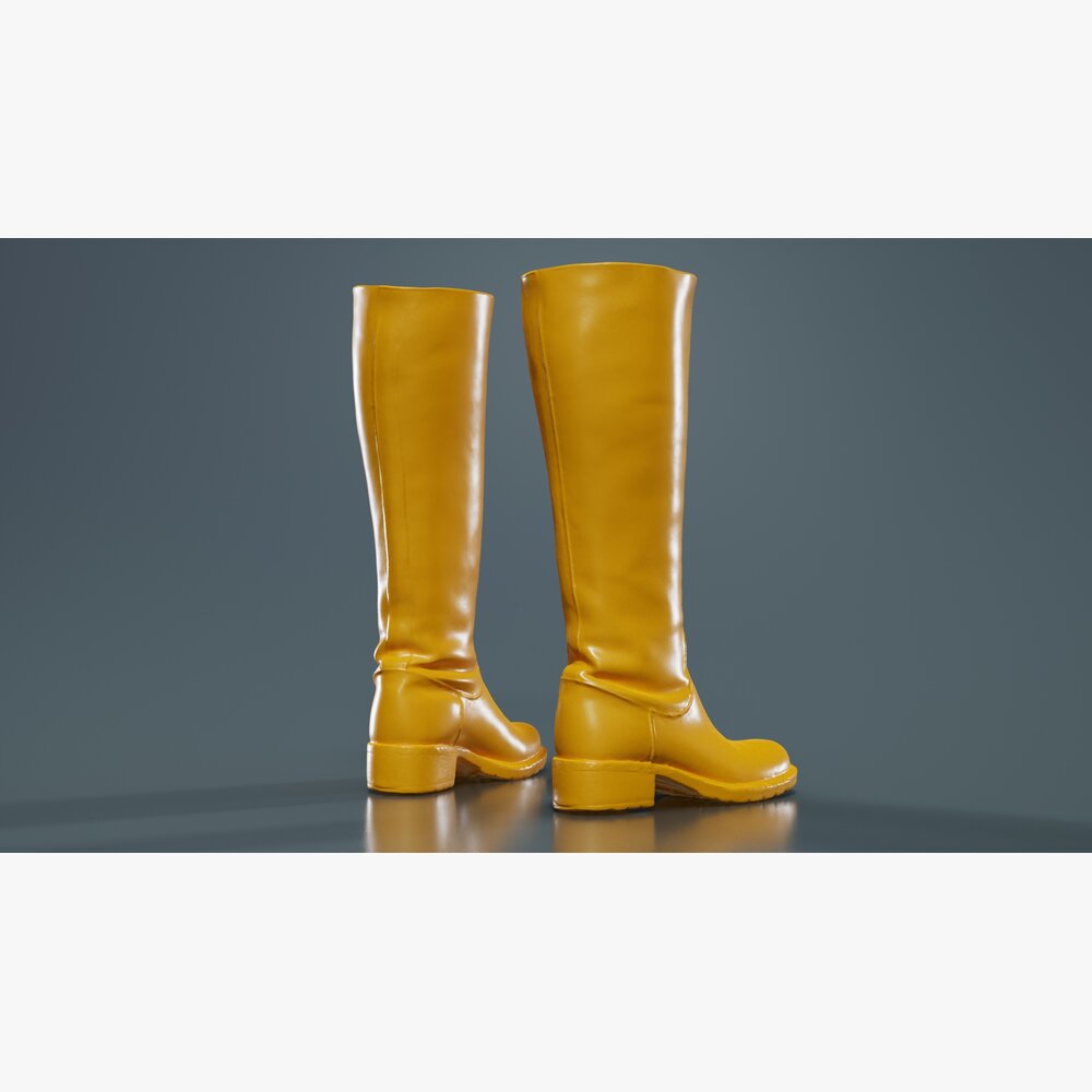 Tall White Boot 3D model - Download Shoes on 3DModels.org