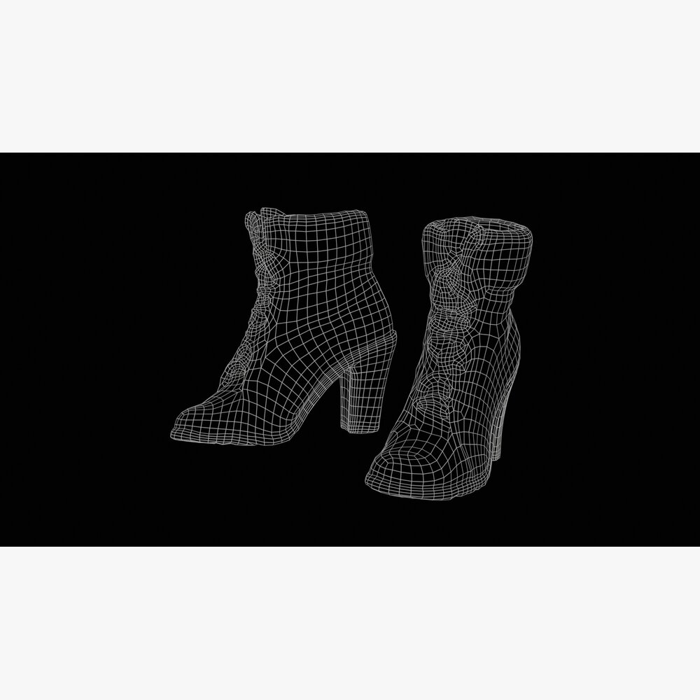 Wool Laced Heels 3D model - Download Shoes on 3DModels.org