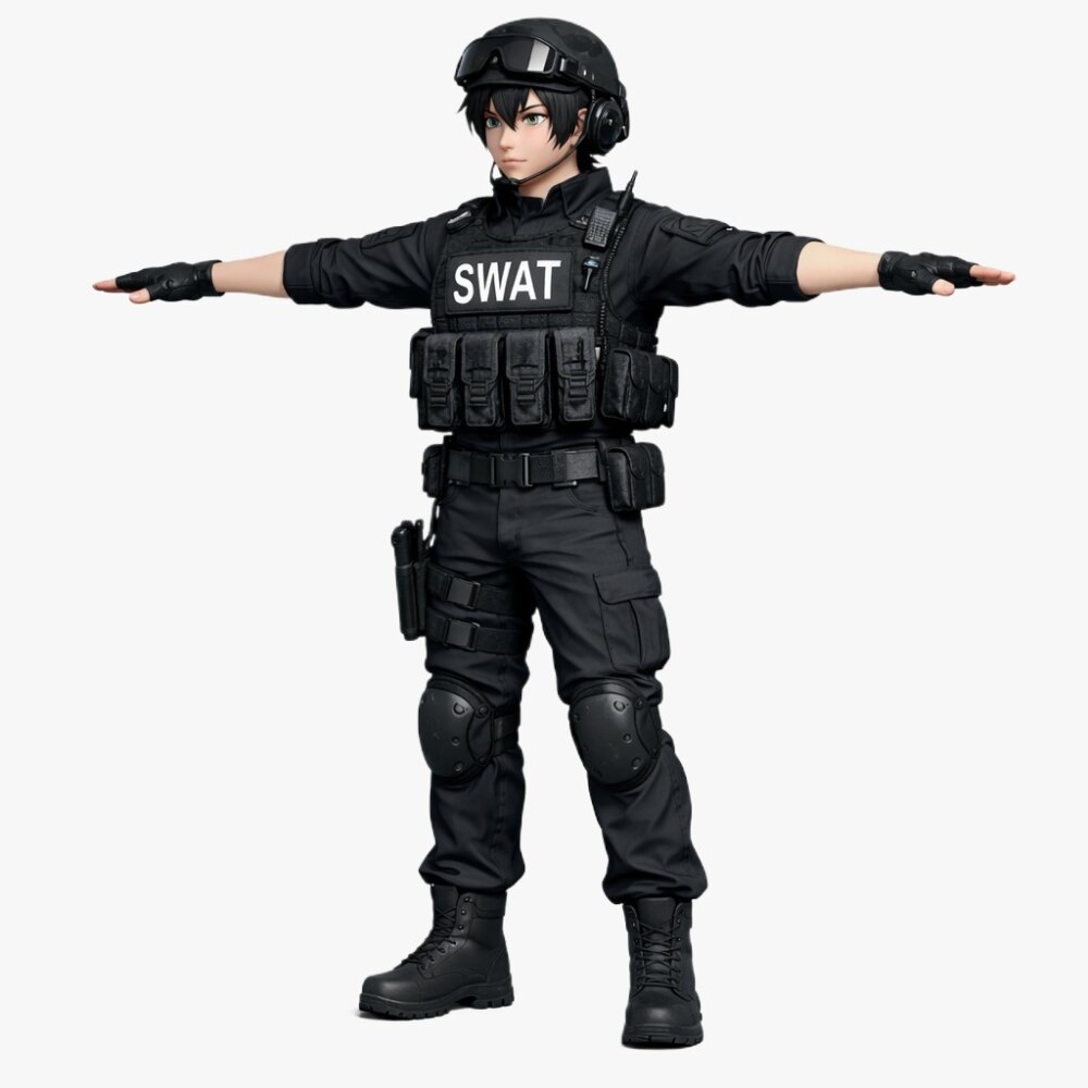 Miembro SWAT Anime Modelo 3D - 3DModels.org