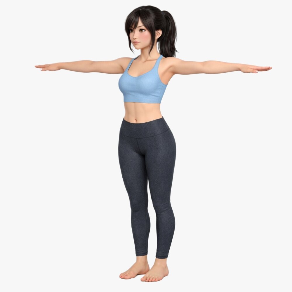 Instructora de Yoga Anime Modelo 3D - 3DModels.org