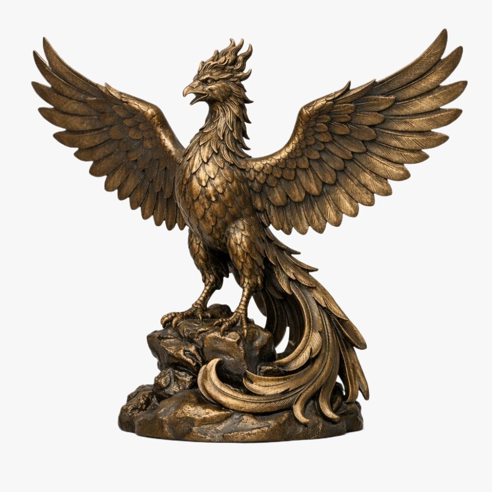 Bronze Phoenix Garden Statue 3D model - 3DModels.org