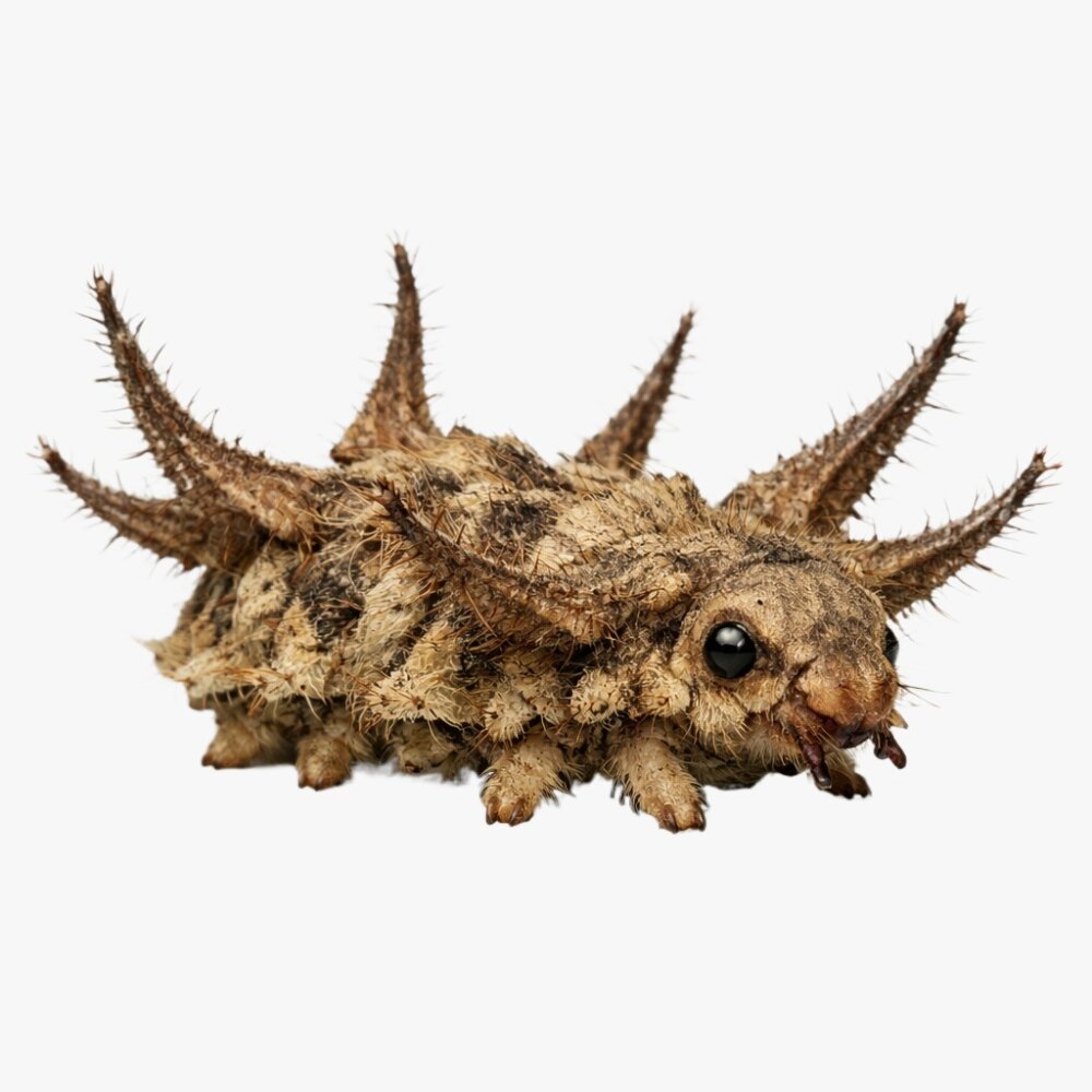 Lagarta da Mariposa Bruxa modelo 3D - 3DModels.org