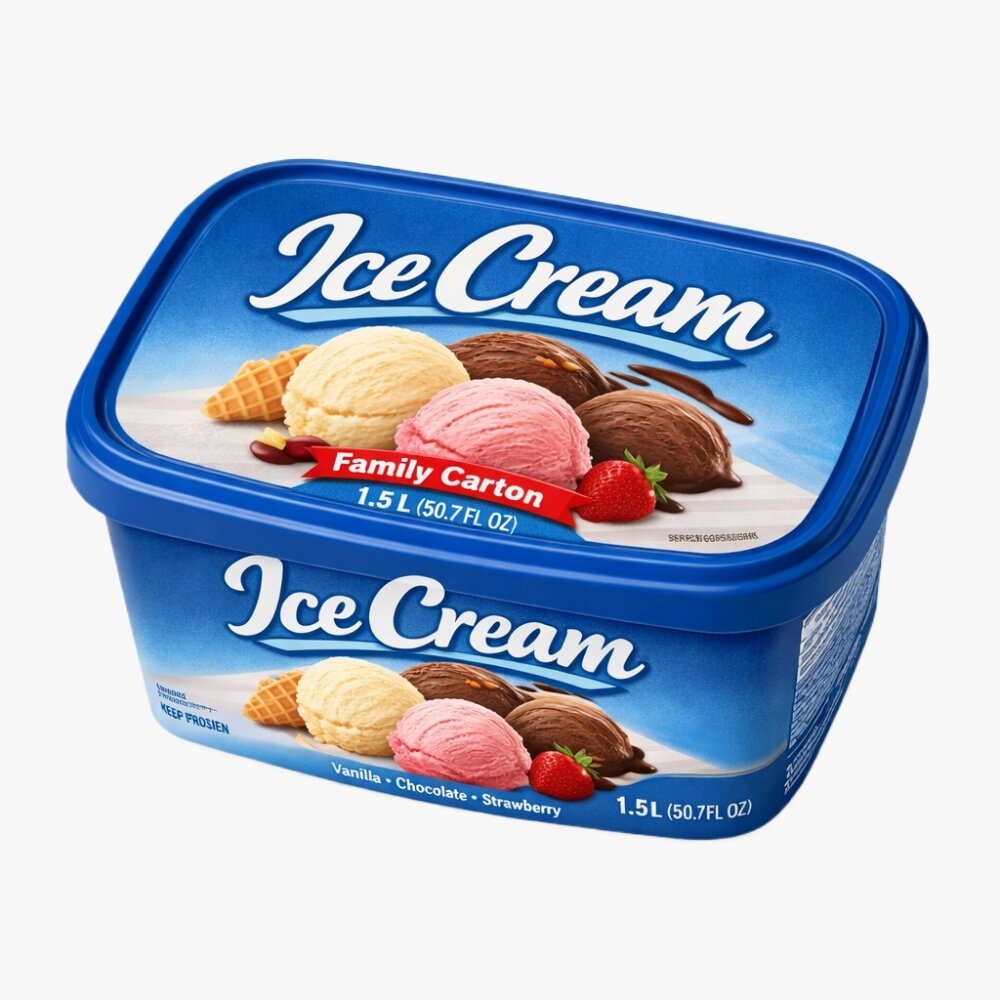 Ice Cream Family Carton 1.5 Liter 3D model - 3DModels.org