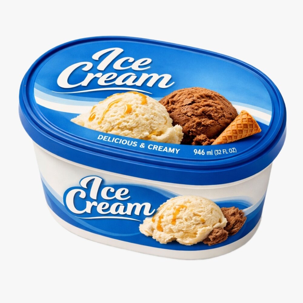 Ice Cream Plastic Tub 946 Ml 3D model - 3DModels.org