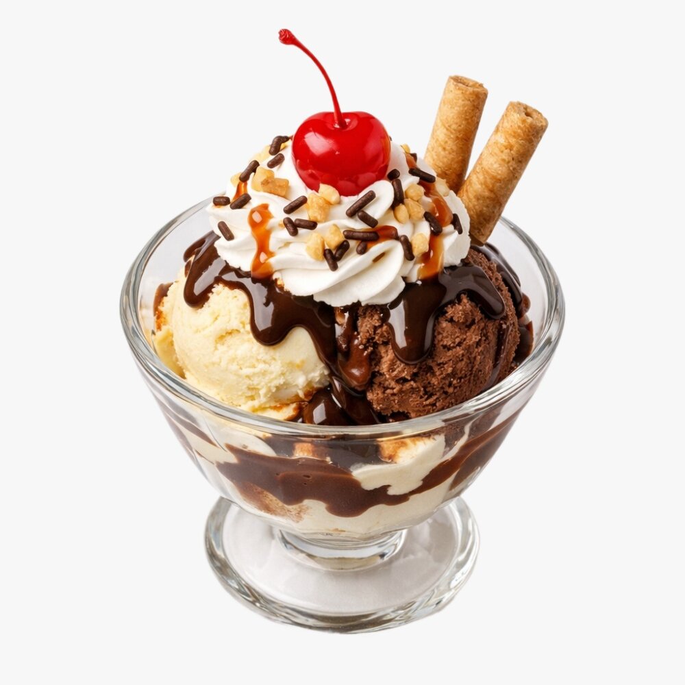 Ice Cream Sundae in Glass 3D model - 3DModels.org